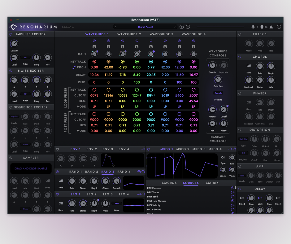 免費開源的物理建模合成器：Resonarium 登場，讓聲音像木頭、金屬或玻璃般呼吸 - DigiLog 聲響實驗室