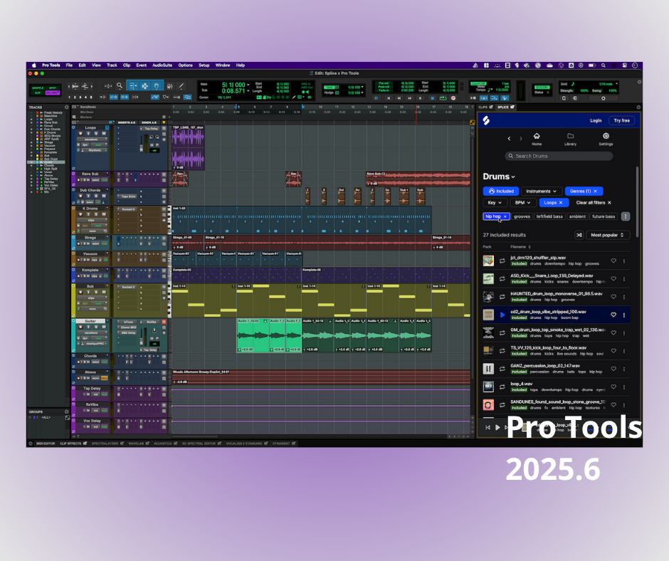 Pro Tools 2025.6 重磅登場：Splice 雲端樣本直通道、AI 語音轉錄與 MIDI - DigiLog 聲響實驗室